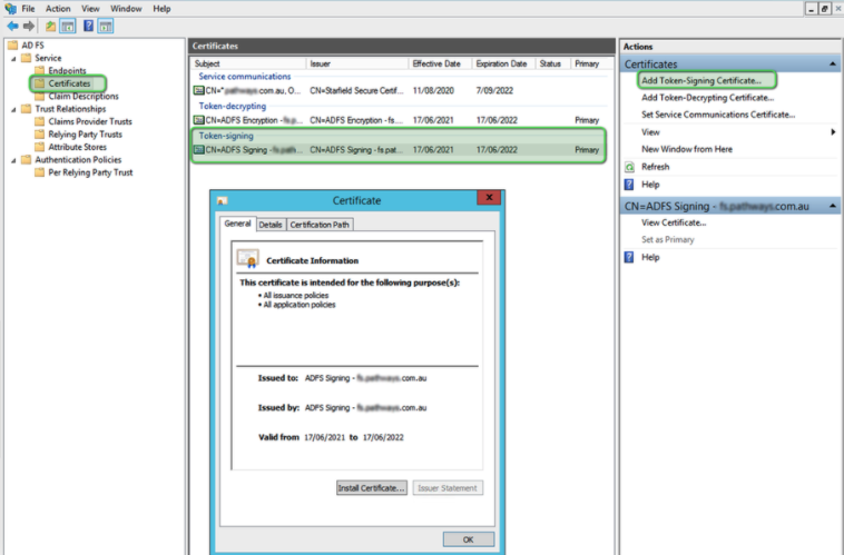 ADFS SSO Specific Configuration/Details – PainChek Support (US Version)